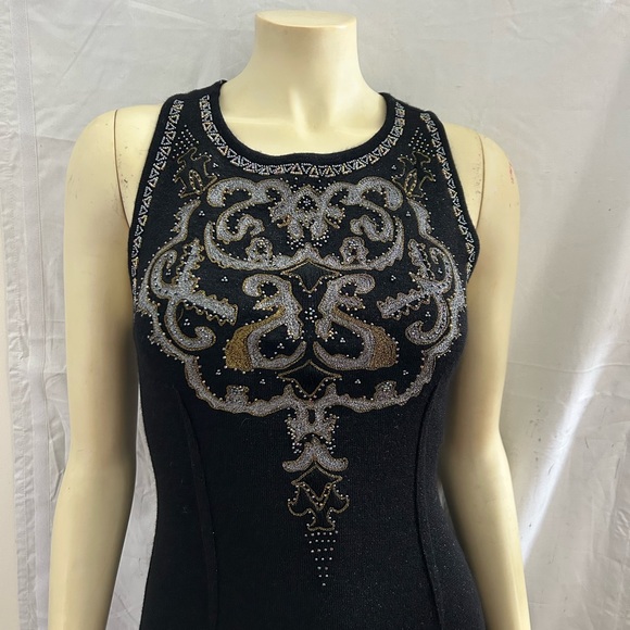 Carole Little | Dresses | Vintage Carole Little Black Knit Beaded ...